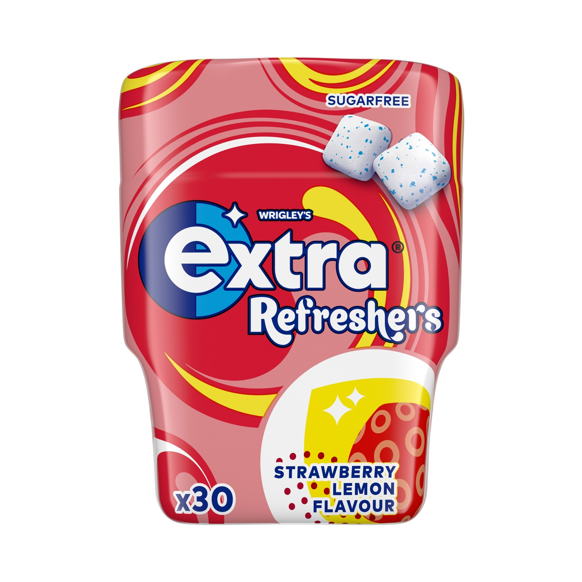 Extra Refreshers Strawberry Lemon Sugar Free Chewing Gum Bottle 30 Pie ...